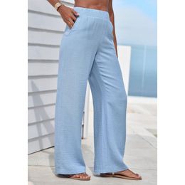 Beachtime By Lascana Damen Beachtime by Lascana Schlupfhose &raquo;aus weicher Musselinware mit elastischem Bund&laquo; lange Musselinhose, luftige Strandhose mit