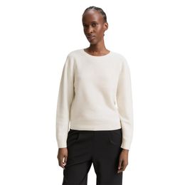 Tom Tailor Denim Damen Tom Tailor Denim V-Ausschnitt-Pullover mit Rippb&uuml;ndchen wei&szlig; M (38)