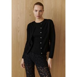 rosemunde Damen rosemunde Strickjacke &raquo;Laica cardigan mit Wolle und Kaschmir&laquo; mit Rundhalsausschnitt, Woll-Kaschmir-Mix schwarz XS