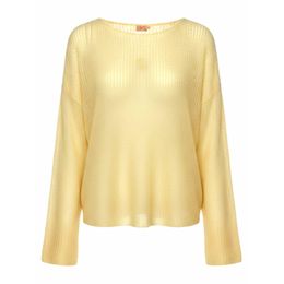 Liks. Munich Pullover 'Strickpullover leichte Rippenstruktur aus Alpaka-Woll-Mischung - BriaC' Damen Gr&ouml;&szlig;e L zitrone