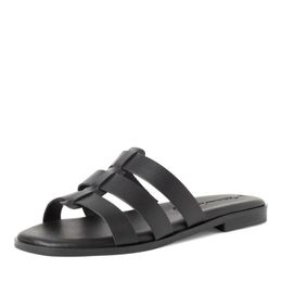 Tamaris Damen Pantolette , Sommerschuh, Schupfschuh, Flats mit modischen Riemchen schwarz 39