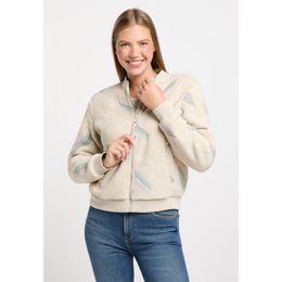 Ragwear Damen Fleecejacke &raquo;CAIRRO PRINT&laquo; mit Rei&szlig;verschluss, aus Kunstfaser und Fleece, Basic Passform beige L