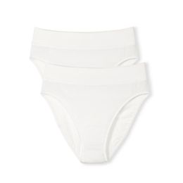 Calida Damen Calida High-Waist-Slip &raquo;Elastic Duopack&laquo; breiter Softbund, elastisch, atmungsaktiv, weich wei&szlig; L (48/50)