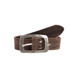 Rettungsring G&uuml;rtel Herren Lederg&uuml;rtel im rustikalen Jeans-Look braun 100