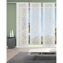 Home Wohnideen Schiebegardine &raquo;JENNA&laquo; Klettband 3 Stk. tlg. Schiebevorhang Jacquard Set wei&szlig; Polyester 245cm, Klettband, 57cm
