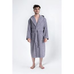 Bruno Banani Herrenbademantel &raquo;Clement, ideal f&uuml;r Sauna & Spa, Hotelbademantel, Morgenmantel&laquo; 1 Stk. 100% Baumwolle, einfarbig, gl&auml;nzende Streifen-Bord&uuml;re, Taschen