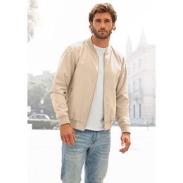 John Devin Herren Bomberjacke &raquo;/ Blouson mit Rippkragen&laquo;, Pilotenjacke / &Uuml;bergangsjacke mit Innentasche, regular fit beige 4XL (68/70)