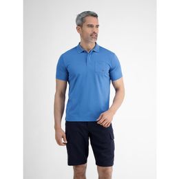 Lerros Herren Lerros Poloshirt mit Logo Stickerei blau L