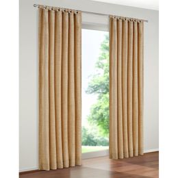 WIRTH Vorhang &raquo;Trondheim 328 g/m&sup2;&laquo; Schlaufen 1 Stk. tlg. gelb Chenille, Polyacryl 160cm, Schlaufen, 172cm