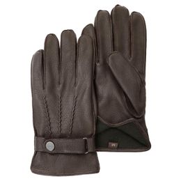 Pearlwood Damen Pearlwood Lederhandschuhe &raquo;Planar&laquo; Verstellbarer Lederriegel braun 9.5