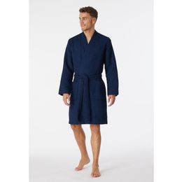 Schiesser Herren Herrenbademantel &raquo;Essentials&laquo; mit Bindekordel, Kimono-Schnitt blau S