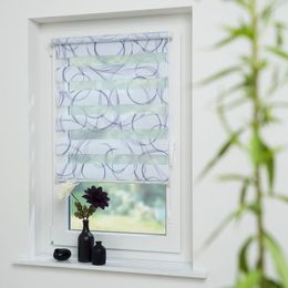 Liedeco Doppelrollo &raquo;Espiral&laquo; Lichtschutz ohne Bohren freih&auml;ngend blau Kunststoff, Polyester 210cm, 70cm