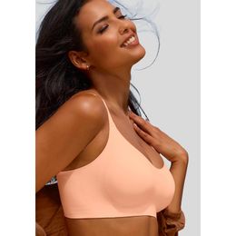 Nuance By Lascana Damen Nuance by Lascana Bralette-BH SEAMLESS ohne B&uuml;gel, mit herausnehmbarem Push-up-Kissen, bequemer BH orange S (38), N-Gr