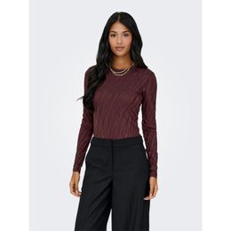 Only Damen Only Langarmshirt &raquo;ONLZELE L/S ROUNDNECK TOP JRS&laquo; braun XS