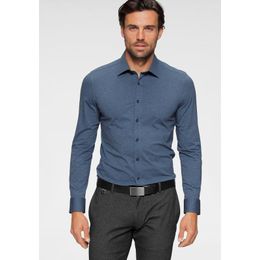 OLYMP Herren OLYMP Businesshemd &raquo;Level Five body fit Jerseyshirt&laquo; in Jersey Qualit&auml;t blau 38, N-Gr