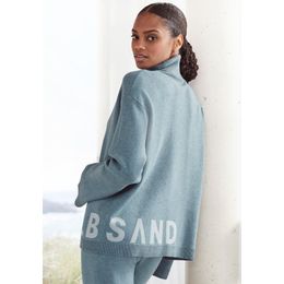 ELBSAND Damen Sweater, Rollkragenpullover aus hochwertigem Strick, Loungewear blau 36/38