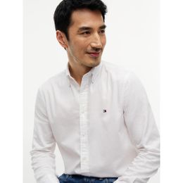 Tommy Hilfiger Herren Langarmhemd &raquo;FLEX DOBBY SLIM FIT&laquo; Slim Fit Dobby Structure wei&szlig; XL (54/56), N-Gr