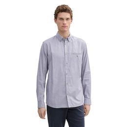 Tom Tailor Herren Tom Tailor Langarmhemd mit Struktur lila 3XL, N-Gr