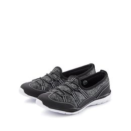 Lascana Damen Lascana Sneaker &raquo;Halbschuh, Freizeitschuh, Slipper, Slip-On-Sneaker,&laquo; zum Reinschl&uuml;pfen mit elastischen Schn&uuml;rb&auml;ndern VEGAN schwarz-wei&szlig;