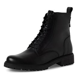 Tamaris Damen Schn&uuml;rstiefelette , Blockabsatz, Schn&uuml;rboots, Businessschuh mit dezenten Ziern&auml;hten schwarz 38