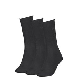 Calvin Klein Herren Socken &raquo;CK WOMEN SOCK ROLLTOP&laquo; 3 Paar, mit kleinem Rollbund, Cotton-Mix schwarz 35-38