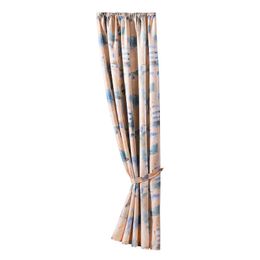 Weckbrodt-Gardinen Vorhang &raquo;Matteo&laquo; Kr&auml;uselband 1 Stk. tlg. Satin, bedruckt, leichte Qualit&auml;t, mit Raffhalter, Gardine, Store beige Polyester 145cm, Kr&auml;uselband, 140cm