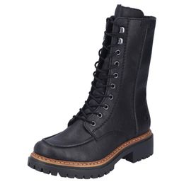 Rieker Damen Winterstiefelette , Blockabsatz, Schn&uuml;rstiefelette, Schn&uuml;rboots mit Warmfiutter schwarz 36