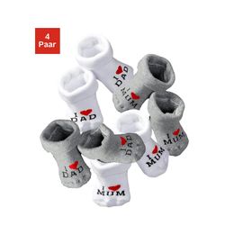 Vivance M&auml;dchen Umschlagsocken &raquo;Baumwolls&ouml;ckchen f&uuml;r Neugeborenen, Baby, Kinder, Home Socken Geschenk&laquo; Packung, 4 Stk. tlg. mit Umschlagb&uuml;ndchen mit 