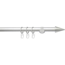 Liedeco Gardinenstange &raquo;Fertigstilgarnitur 20 mm Power Spitze&laquo; &Oslash; 2 mm 1 l&auml;ufig-l&auml;ufig Fixma&szlig; Gardinenstange Komplett grau Eisen B/L: 120cm &Oslash; 2mm, 1 Stk., 1 
