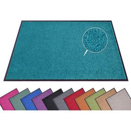 Hanse Home Fu&szlig;matte &raquo;Wash & Clean&laquo; rechteckig 7 mm H&ouml;he Schmutzfangmatte, T&uuml;rmatte, In- und Outdoor, Teppich, L&auml;ufer, waschbar blau Kunstfaser B : 