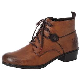 Rieker Damen Schn&uuml;rstiefelette Schn&uuml;rboots, Blockabsatz, mit Logopr&auml;gung an der Ferse braun 40
