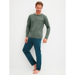 Calida Damen Calida Schlafanzug &raquo;Relax Imprint 2&laquo; 2 tlg. Langarm-Shirt & Hose mit geradem Bein M (50)