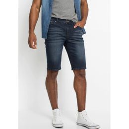 bonprix Herren bonprix Bermudas mit Used-Effekt, aus Baumwolle und Elasthan, schmale Passform blau 64, N-Gr