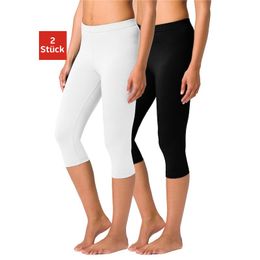 Vivance Active By Lascana Damen Vivance Active by Lascana Caprileggings mit Gummibund, Loungewear schwarz 32/34, N-Gr