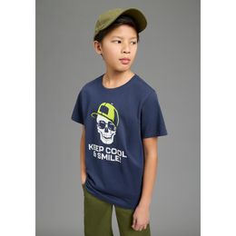 Kidsworld Jungen Kidsworld T-Shirt &raquo;Mit Spr&uuml;che-Print: KEEP COOL...&laquo; kurz&auml;rmelig, basic geschnitten, Rundhalsausschnitt, aus Baumwolle 128/134