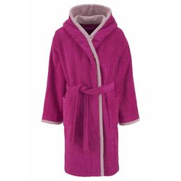 OTTO home Kinderbademantel &raquo;Timo&laquo; 1 Stk. Bademantel f&uuml;r M&auml;dchen & Jungen aus 100% Baumwolle, mit Kapuze lila Walkfrottee 104/110 L: 61cm