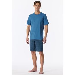 Schiesser Herren Pyjama &raquo;Casual Essentials&laquo; 0, 2 mit unifarbenem Oberteil und gemusterter Hose 52