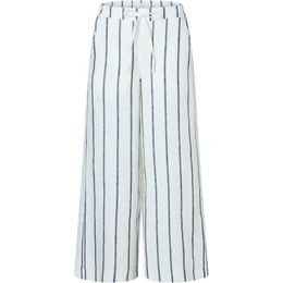 MAC Damen MAC Leinenhose &raquo;CALLIE cropped&laquo; gestreift mit Kordelzug wei&szlig; 34, N-Gr