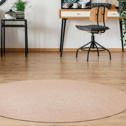 ANDIAMO Teppich &raquo;Luton, Made in Germany&laquo; rund 5 mm H&ouml;he melierte Optik, ideal im Wohnzimmer & Schlafzimmer beige Kunstfaser &Oslash; 133cm 1 Stk., 5mm, &Oslash; 133cm