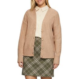 s.Oliver Damen s.Oliver Strickjacke mit V-Ausschnitt und Knopfleiste braun 44
