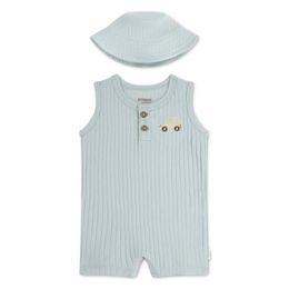 Huggies Babywear M&auml;dchen HUGGIES babywear Neugeborenen-Geschenkset &raquo;HUGB ROMPER + HAT ATTACHMENT&laquo; Set, 2 mit passendem Hut, aus Baumwolle blau 5 (12M/