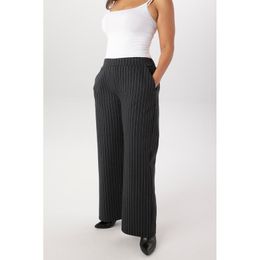 Aniston Plus Damen Aniston PLUS Schlupfhose im edlen Nadelstreifen-Dessin - NEUE KOLLEKTION schwarz 48, N-Gr