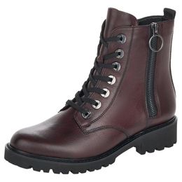 Remonte Damen Schn&uuml;rstiefelette Blockabsatz, Stiefelette, Schn&uuml;rboots, im modischen Used Look rot 44