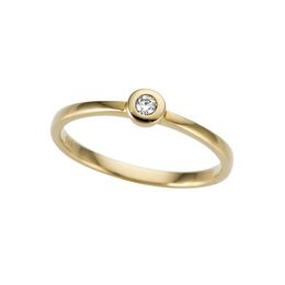 Firetti Damen Goldring &raquo;Schmuck Geschenk Gold 333 Damenring Verlobungsring Goldring Solit&auml;r&laquo; mit Brillant gold 17, 0,05 P2 = erkennbare Einschl&uuml;sse, 