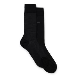 BOSS Herren BOSS Socken &raquo;2P Houndstooth MC&laquo; Packung, 2 Paar tlg. mit eingesticktem Markenlogo schwarz 39-42