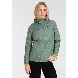 CMP Damen CMP Regenjacke mit Kapuze mit dezenten Reflektordetails gr&uuml;n 42