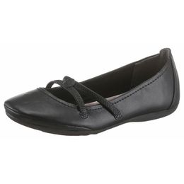 Tamaris Damen Ballerina &raquo;Caterina&laquo; Flats, Festtagsmode, Slipper mit Gummizugriemchen schwarz 39 (5,5/6)