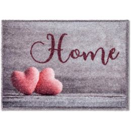 Astra Fu&szlig;matte &raquo;Pure & Soft&laquo; rechteckig 7 mm H&ouml;he Schmutzfangmatte, mit Spruch, waschbar silber Kunstfaser B : 50cm 1 Stk., 7mm, L: 70cm