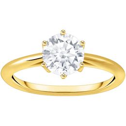 Thomas Sabo Damen Thomas Sabo Fingerring &raquo;Schmuck Silber 925 Ring Solit&auml;r&laquo; mit Zirkonia (synth.) gold 52, Silber 925 (recycelt), 2mm