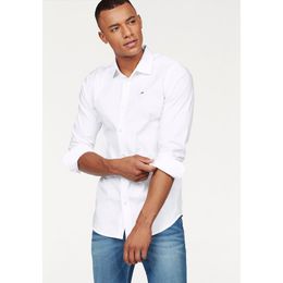 Tommy Jeans Herren Langarmhemd &raquo;Sabim Stretch Shirt&laquo; Stretch Hemd, Premium, Slim Fit, mit Elasthan wei&szlig; M, N-Gr
